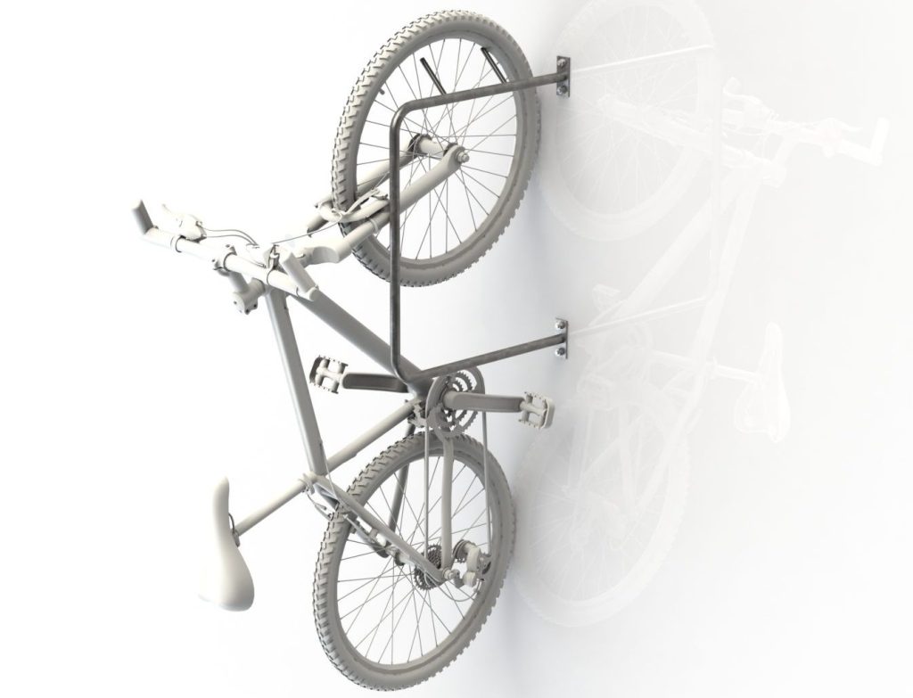Vertical Bike Rack - Galvanised - Wall or Post Mounted - Leda