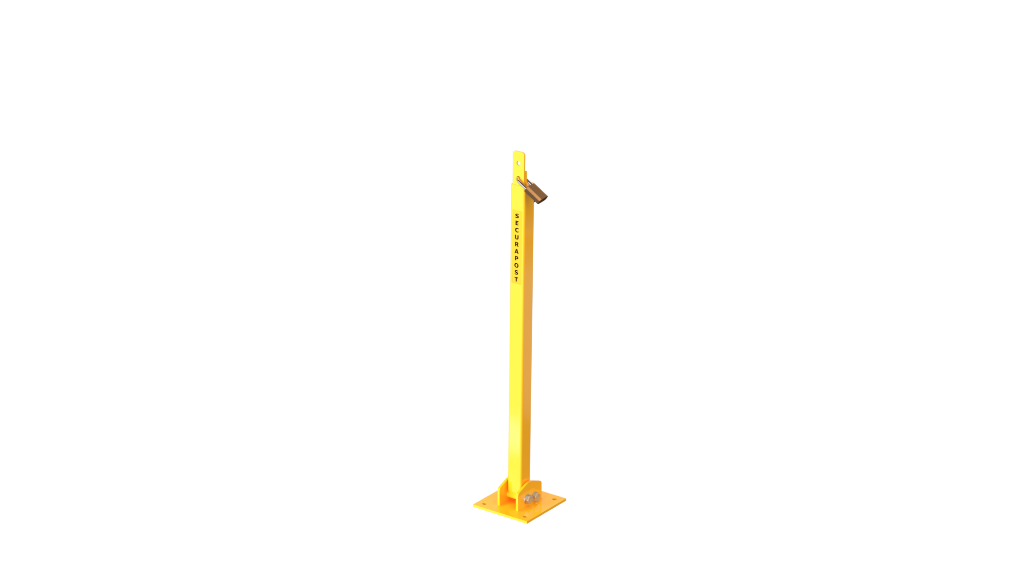 Fold Down Padlock Parking Bollard - Base Plate - Leda